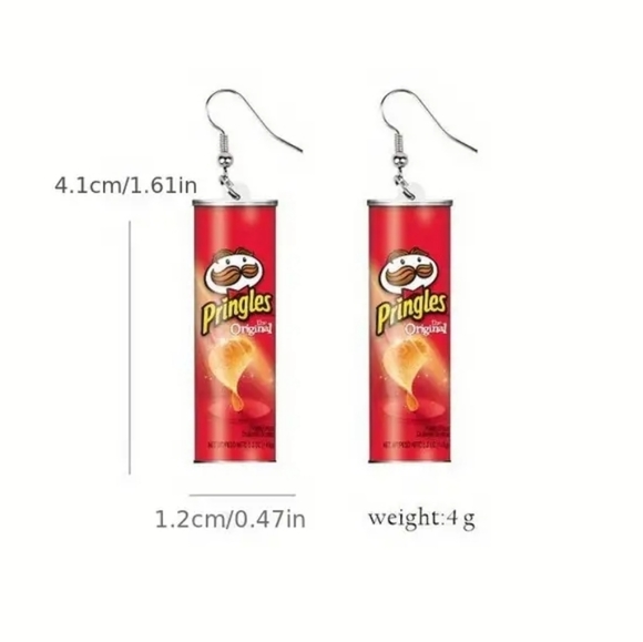 Jewelry | Nwt Pringles Can Novelty Drop Earrings | Poshmark